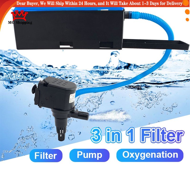 Top Filter for Aquarium 3in1 Fish Tank Submersible Pump Filter With ...