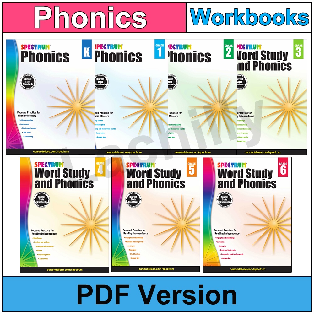 Spectrum Word Study and Phonics Grade 1-6 Long & Short Vowel Consonants ...