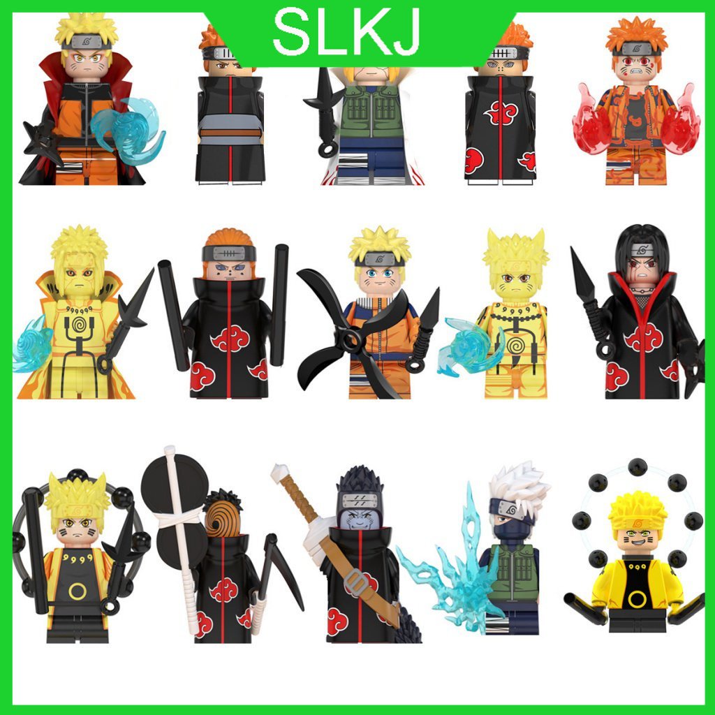 Anime Naruto Building Blocks Sasuke Kakashi Madara Zetsu Might Guy Rock ...