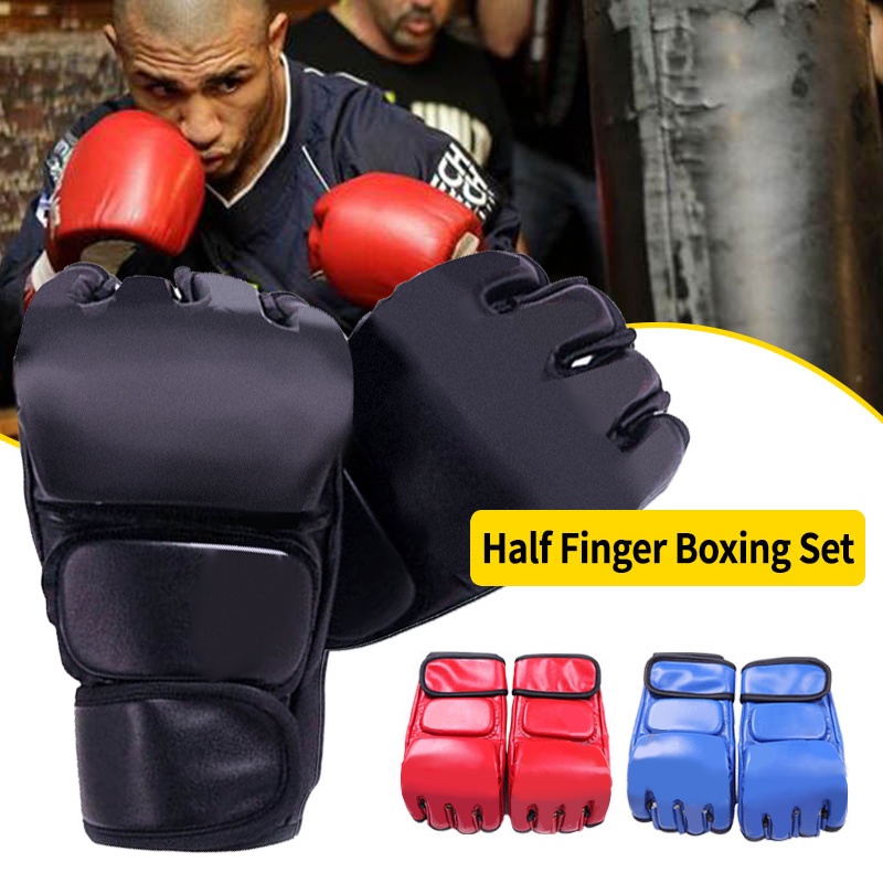 Adult Half Finger Boxing Gloves Fighting Training Fighting Sanda Gloves ...