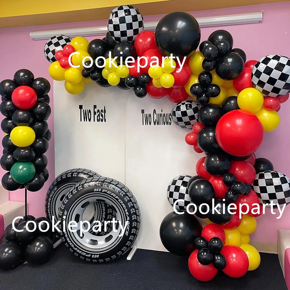 114pcs/set Racing Theme Balloon Garland Arch Set Baby Boy Birthday ...