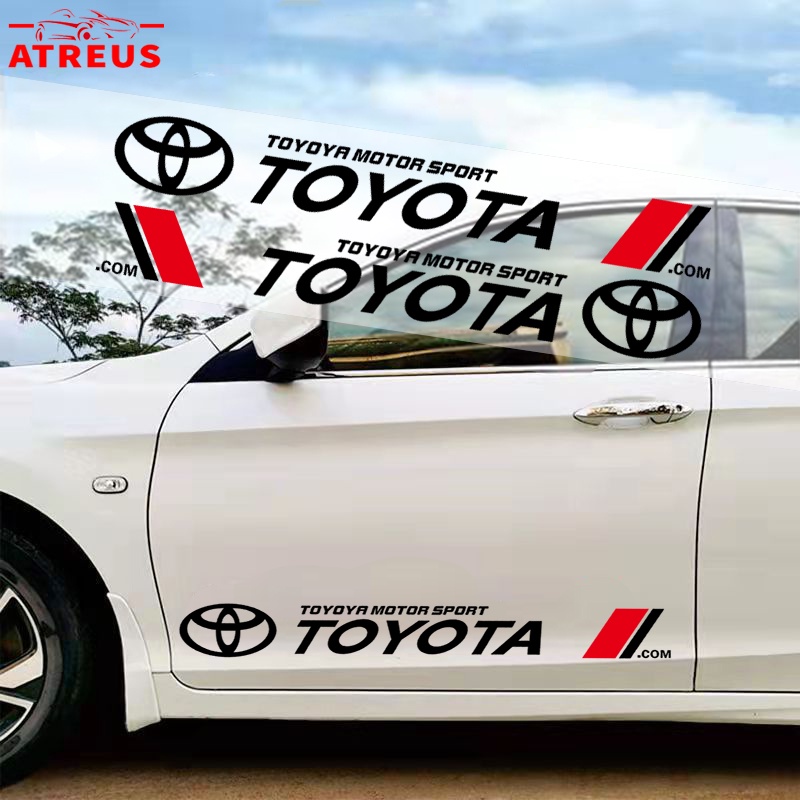 Toyota Car Stickers Auto Door Side Body Decor Decals Anti-scratch Cover ...