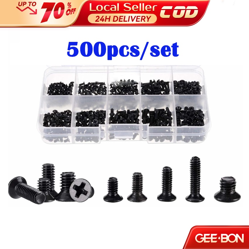 Geebon 500pcs M2 M2 5 M3 Screw Laptop Computer Screw Assortment Kit