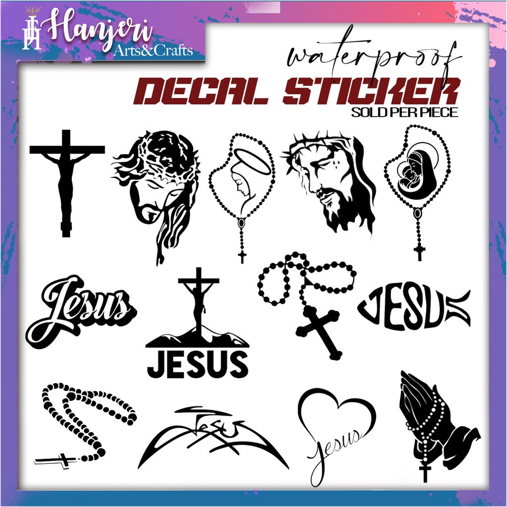 Rosary Praying Christ Decal Sticker waterproof sticker for motorcycle ...