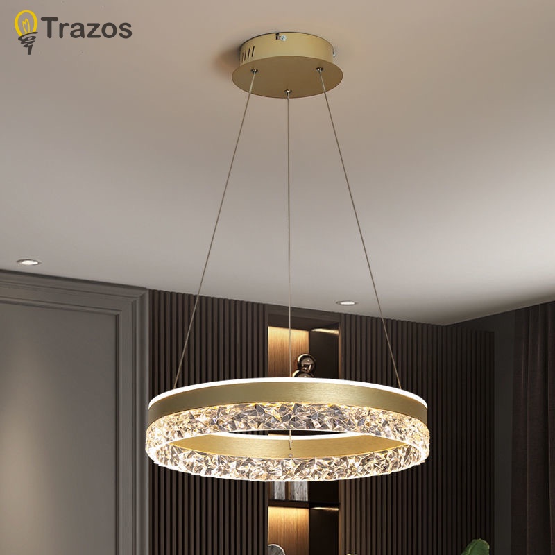 Trazos Chandelier Gold/Black/White For Living Room Dining Kitchen Round ...