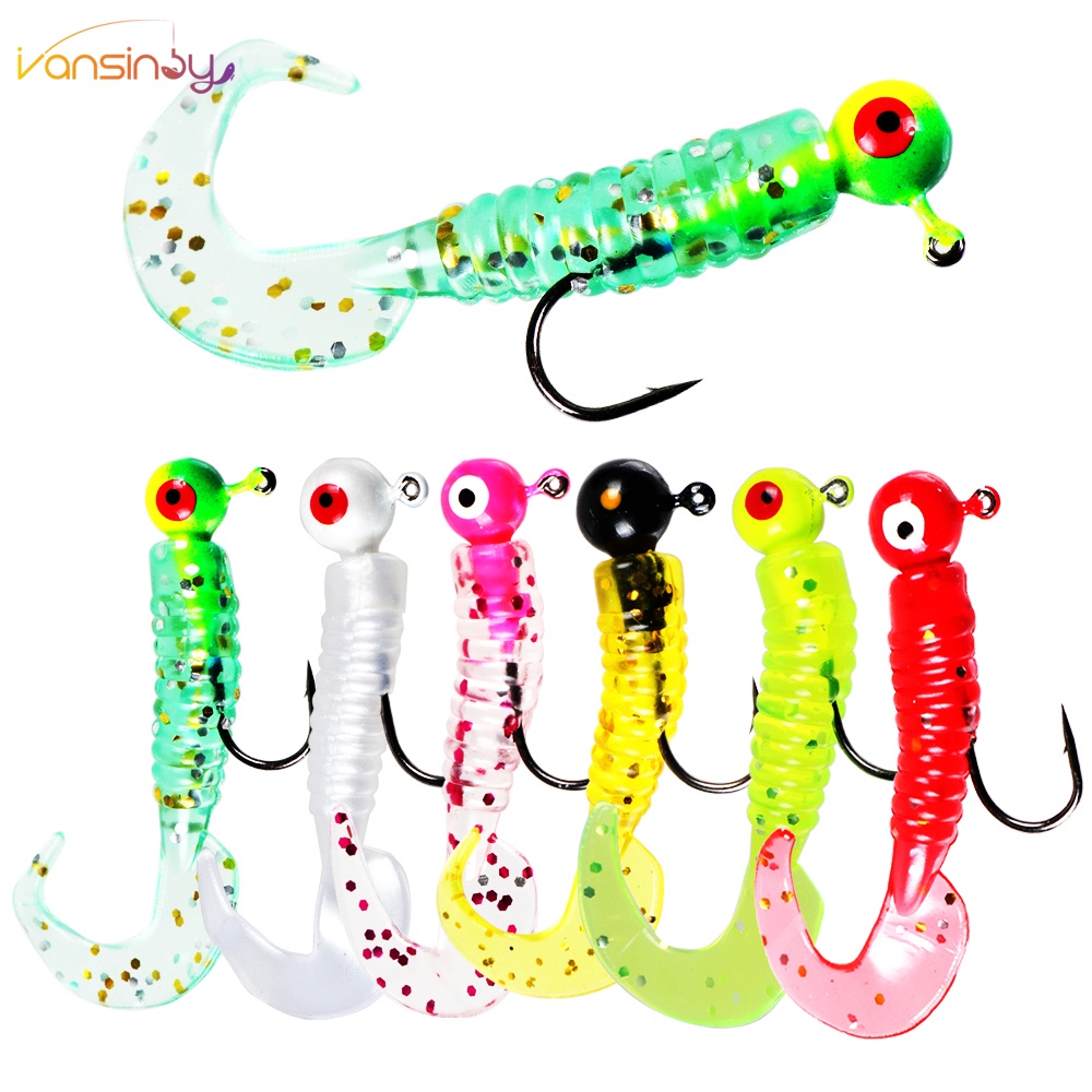 5pcs Fishing Lures Soft Bionic Bait 5.5cm 3.5g/5g Lead Hook Soft Worm ...