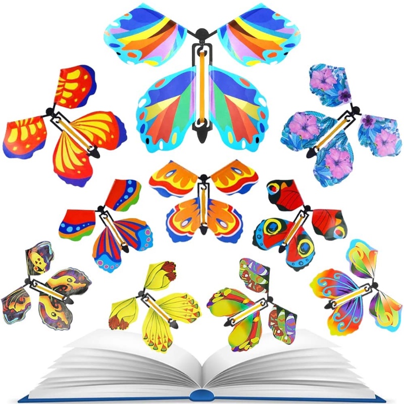 10 Packs Magic Wind Up Flying Great Surprise Gift Butterfly in The Book ...