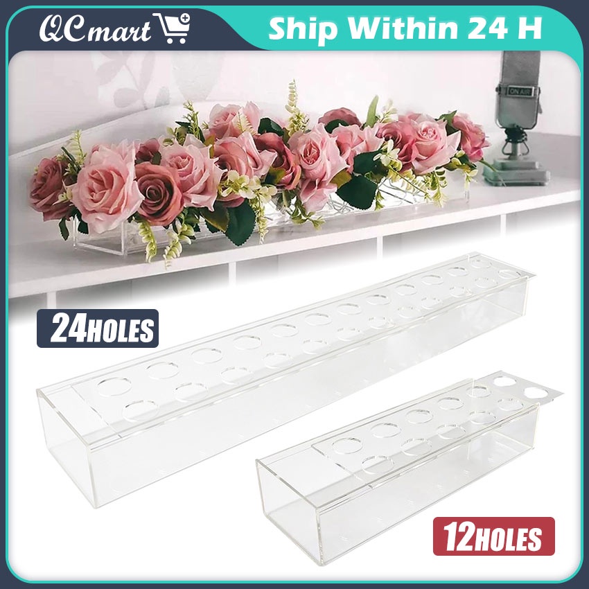 【ship in 24 hours】 Rectangular Acrylic Flower Vase Transparent Box For ...