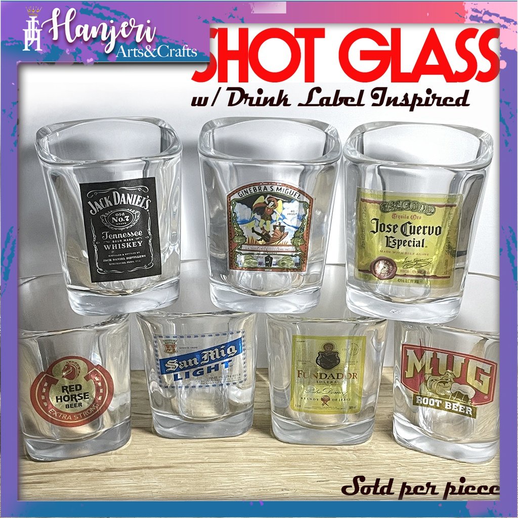 Drink Label Shot Glass Inspired with waterproof vinyl stickers -Hanjeri ...