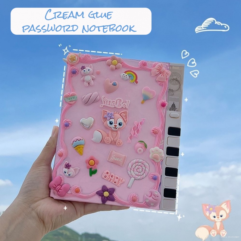 Rubya DIY Homemade Cream Glue Notebook With Lock | Girl Password Lock ...