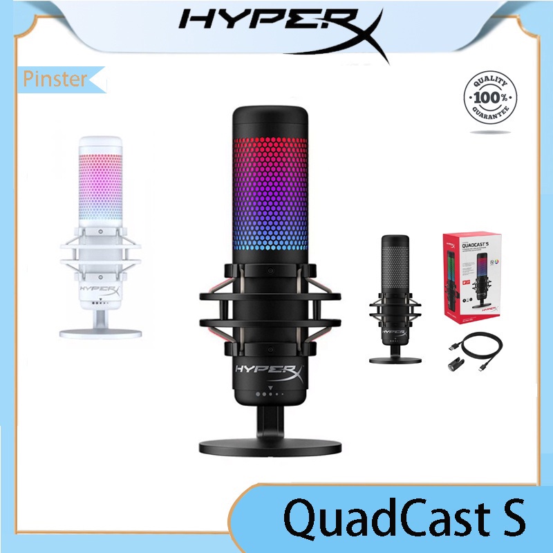HyperX QuadCast S USB Condenser Full-featured Standalone RGB Gaming ...