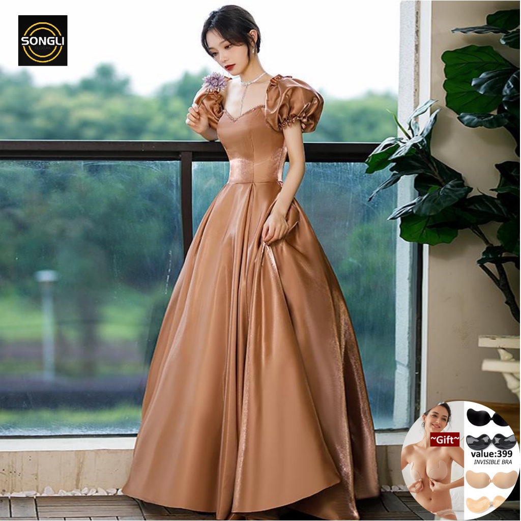 Light Brown Banquet Evening Dress for Women's New Style Celebrity Style ...