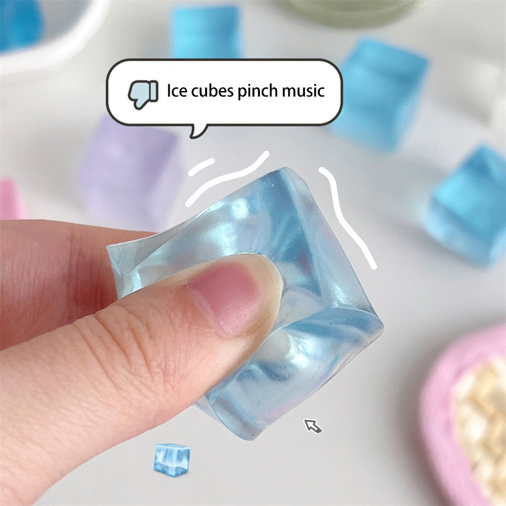 Mini Squishy Toys Mochi Ice Block Stress Ball Toy Kawaii Transparent ...