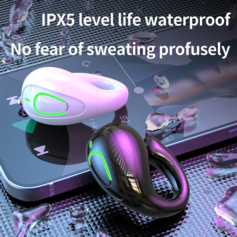 Wireless Bluetooth headset earless Open ear clip OWS single and ...