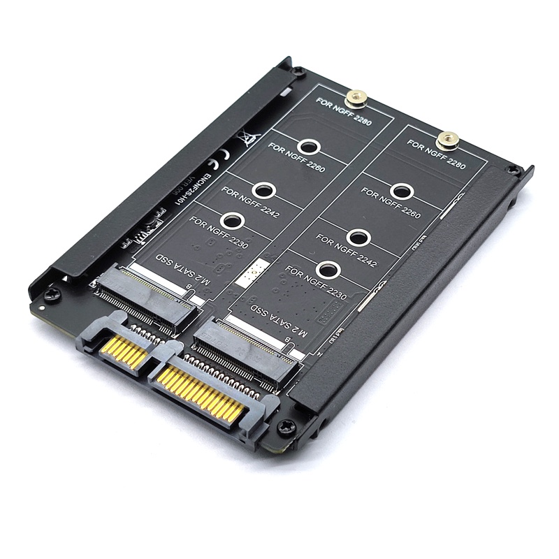 Metal Case Dual B M Key M.2 NGFF SSD To 2.5 SATA 6Gb Adapter Card With ...