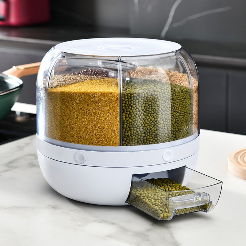 Household Multifunctional Rotating Rice Bucket Large-Capacity ...