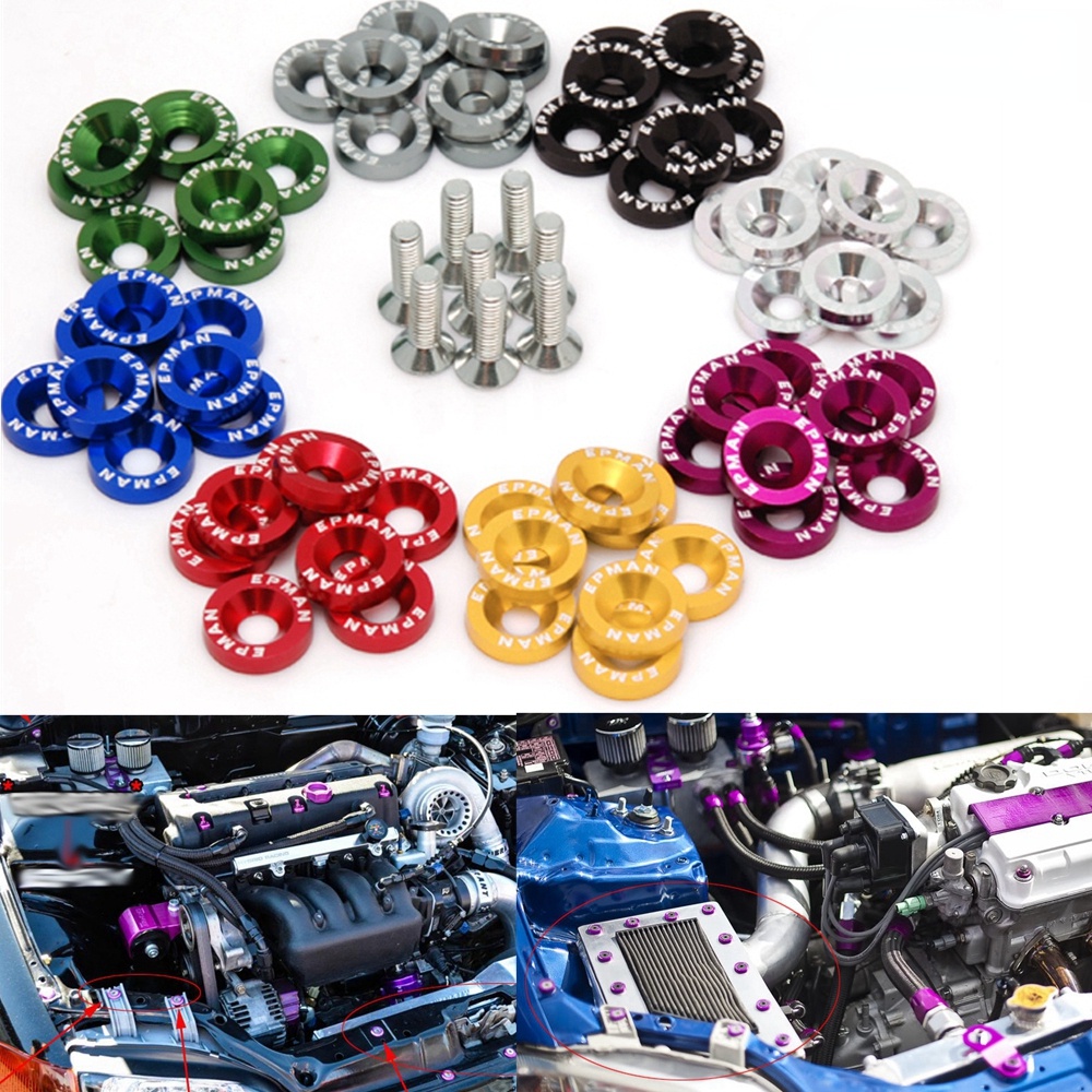8PCS/SET Engine Valve Cover Washer JDM Engine Bay Dress Up Kit Fender ...