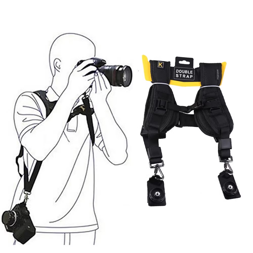 Double Shoulder Camera Neck Strap Quick Release For Digital SLR DSLR ...