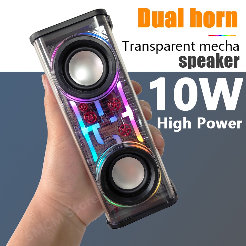 COD 2023 New Sent 24 hours V8 Transparent Mecha Wireless Bluetooth Speaker Portable Subwoofer ...