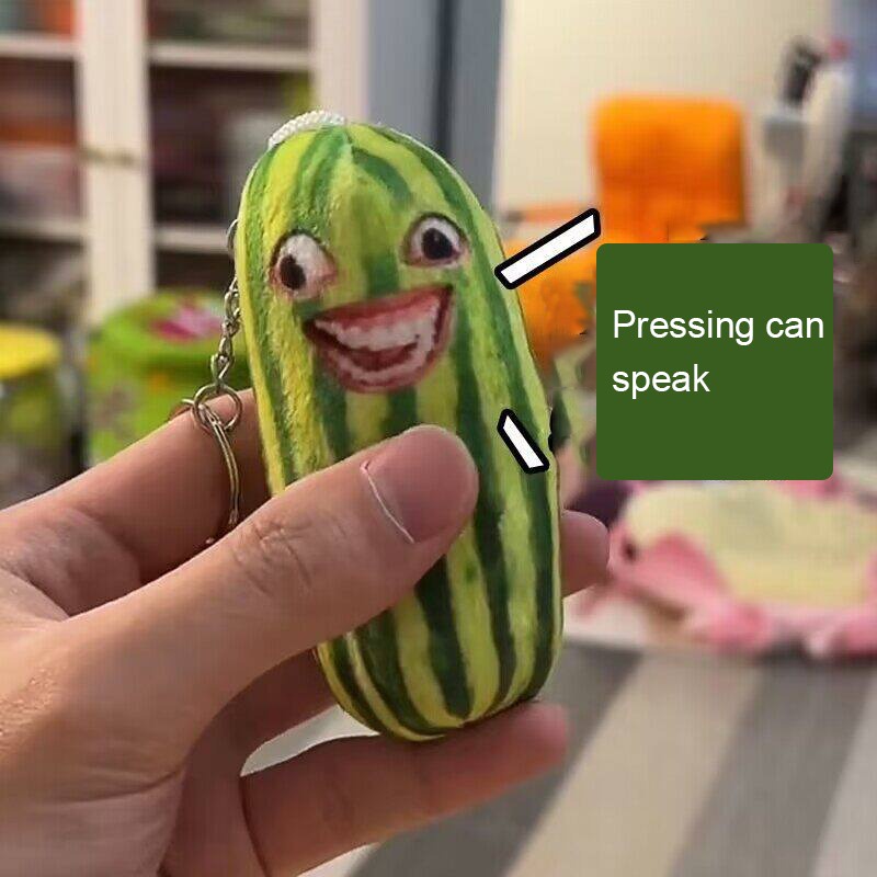 New Funny Popular Talking Watermelon Strips Keychain Pendant Watermelon ...