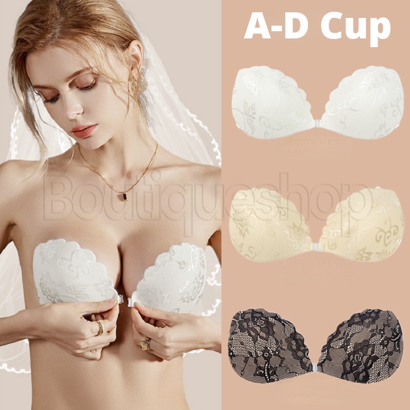 [ Featured ] Strapless Sticky Silicone Bras Thin Bridal Breast Patch Lace Embroidered Invisible ...