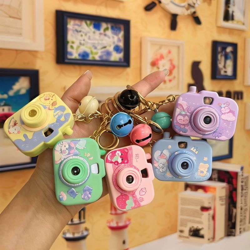 Cute Kuromi Keychains Projection Luminous Camera Cartoon Keyring ...