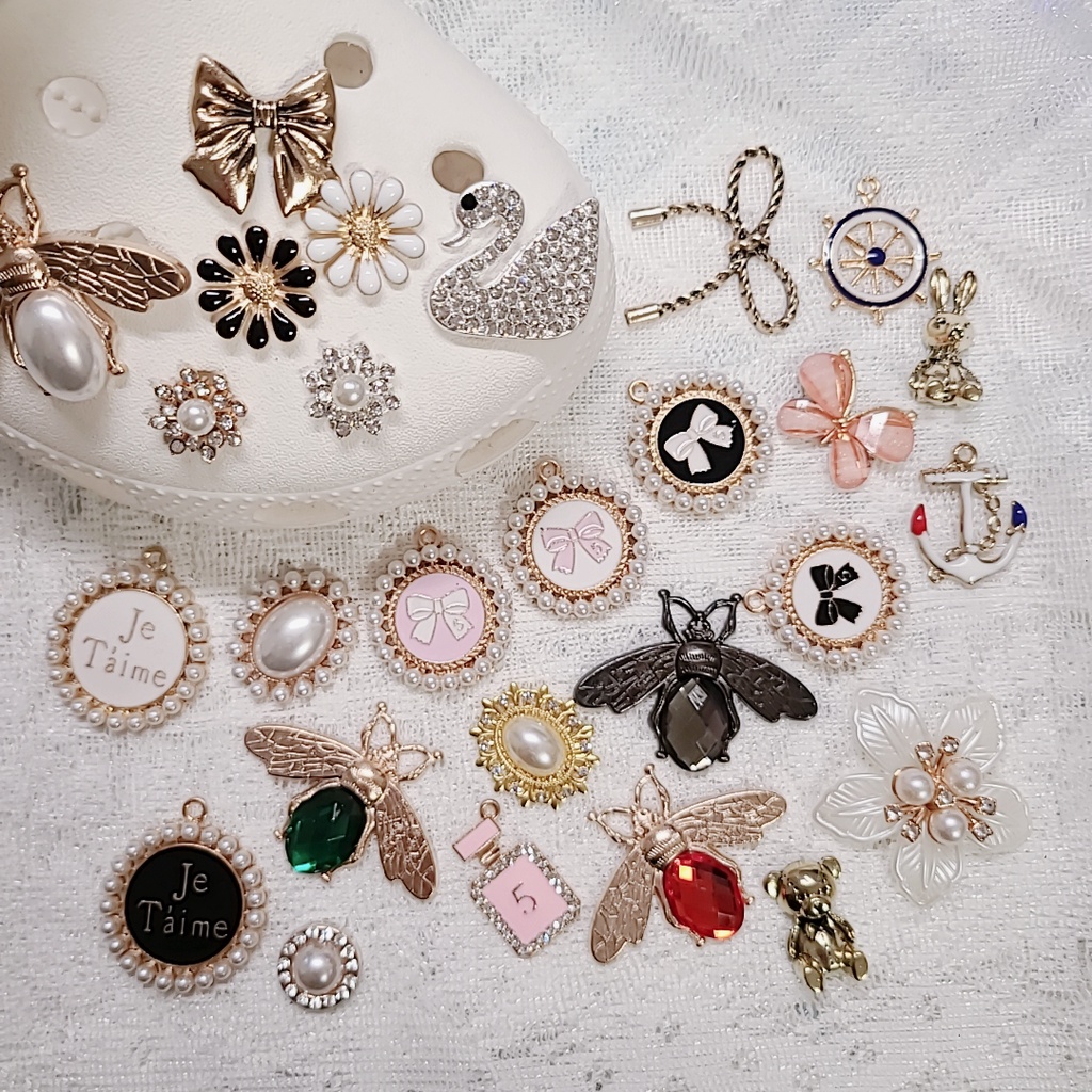 【1pcs】Metal Pearl Collection Vintage/Flower/Diamond/Ribbon Cros DIY ...