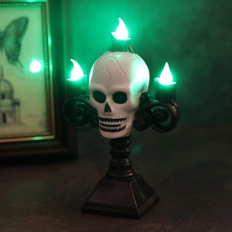 Halloween Skull Skeleton Lamp Room Decor Horror Statue Table Light ...