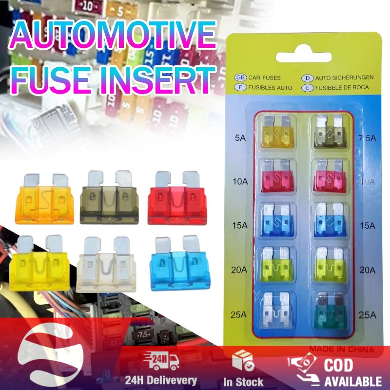 10PCS/lot Mini Micro Standard Auto Car Fuses 5A 7.5A 10A 15A 20A 25A 30A | Shopee Philippines