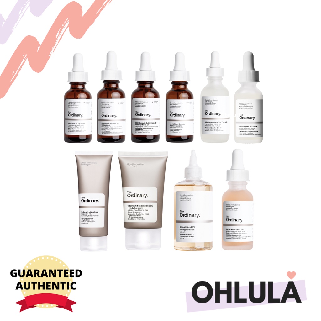 The Ordinary Bestsellers (Niacinamide, Retinol, Arbutin, Glycolic Acid ...