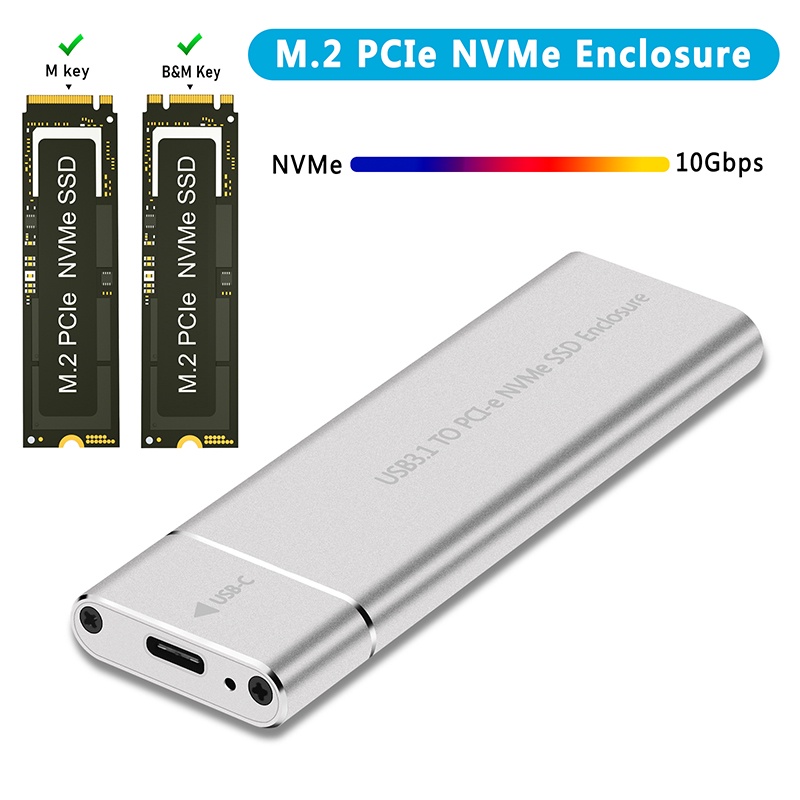 NEW NVMe M2 SSD Enclosure External Case SSD NVME Enclosure PCIE 10Gbps ...