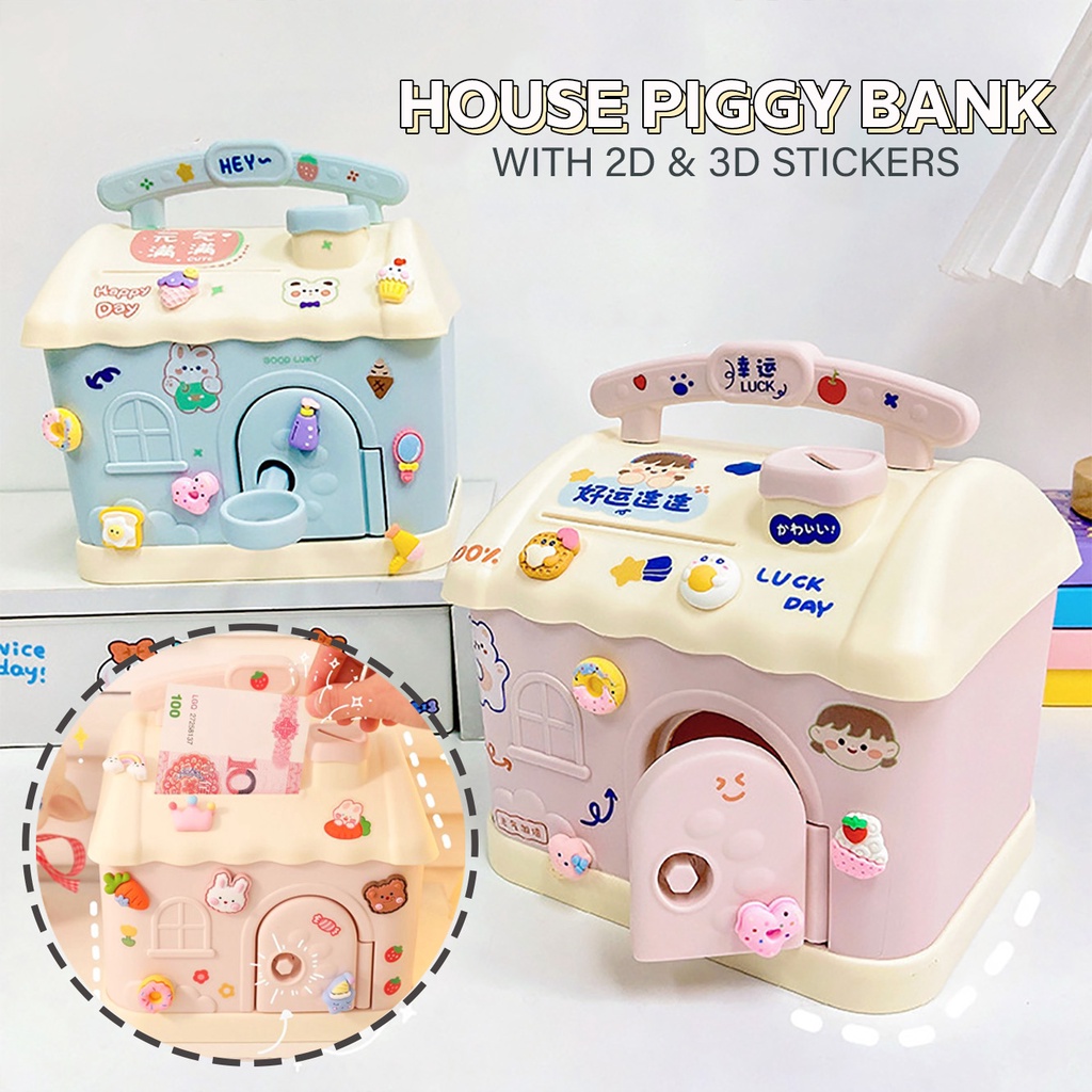 Alphar Toys Cartoon House Piggy Bank Children Cute Doll Coin Piggy Bank ...
