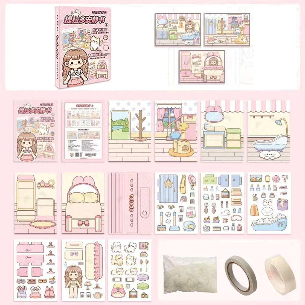 CLEOES Pinch Music Quiet Book, Kawaii Sticker Book Telado Busy Book ...