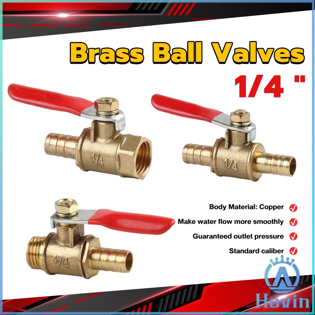 HOV Brass Ball Valves 1/4" Male Female Thread Copper Fitting Water Oil ...