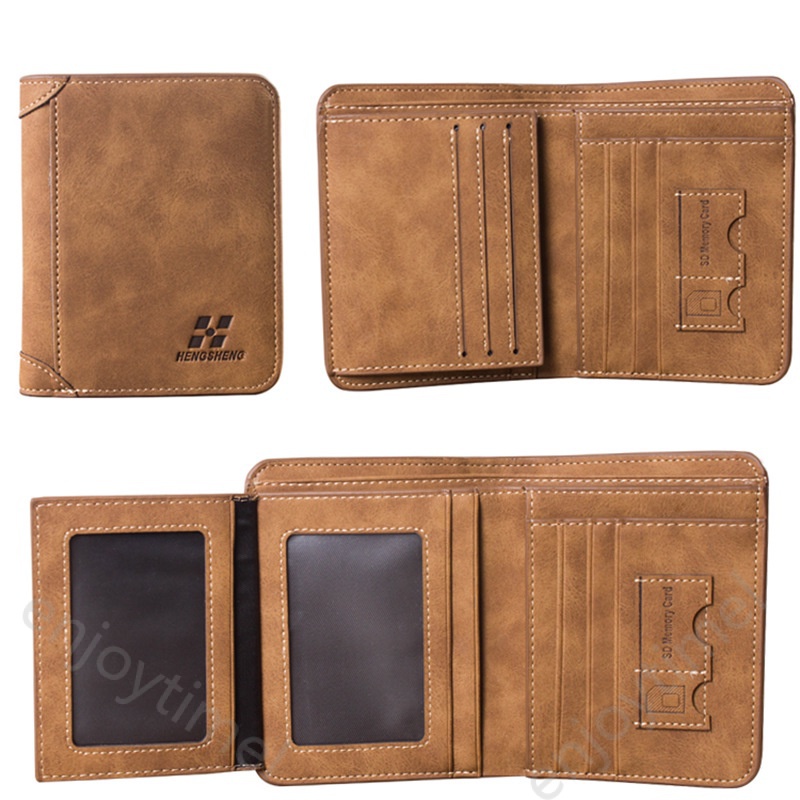 Men's Wallet Leather Billfold Slim Hipster Cowhide Credit Card/ID ...