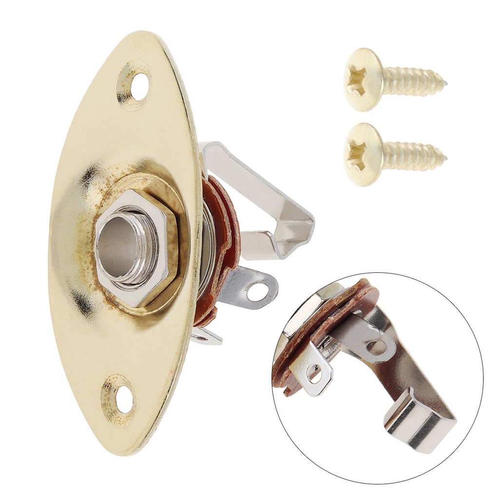 Steel Gold Oval Output Jack Socket for Bass / Electric Guitar | Shopee ...