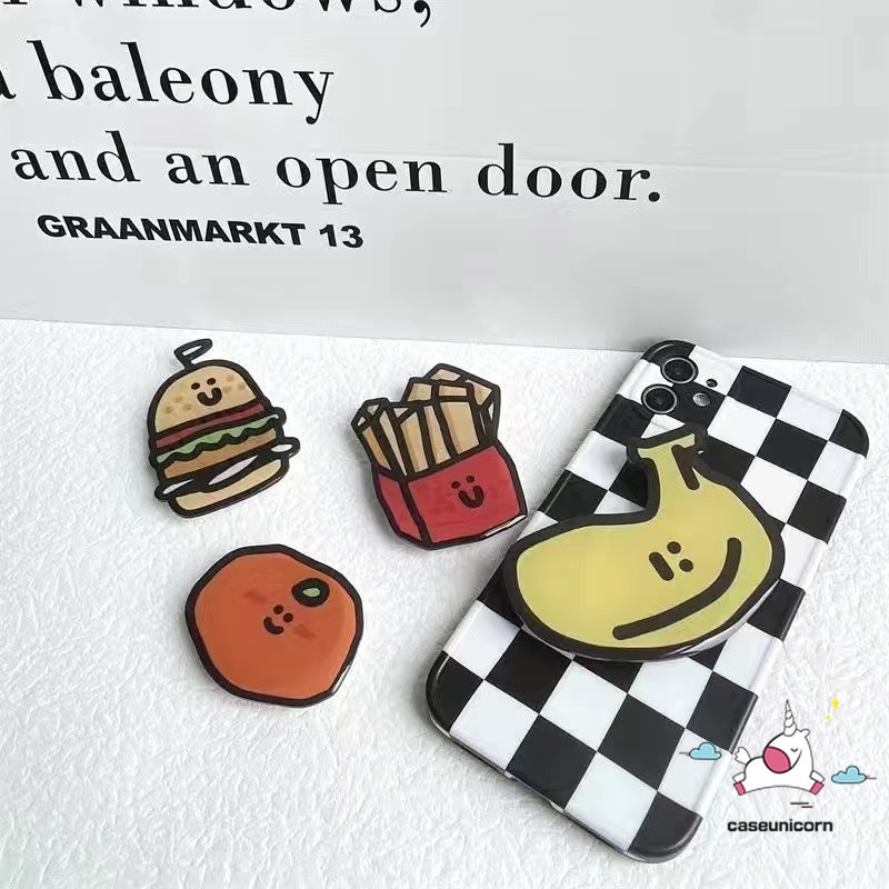 Funny French Fries Cartoon Banana Tomato Phone Holder Creative Bear ...