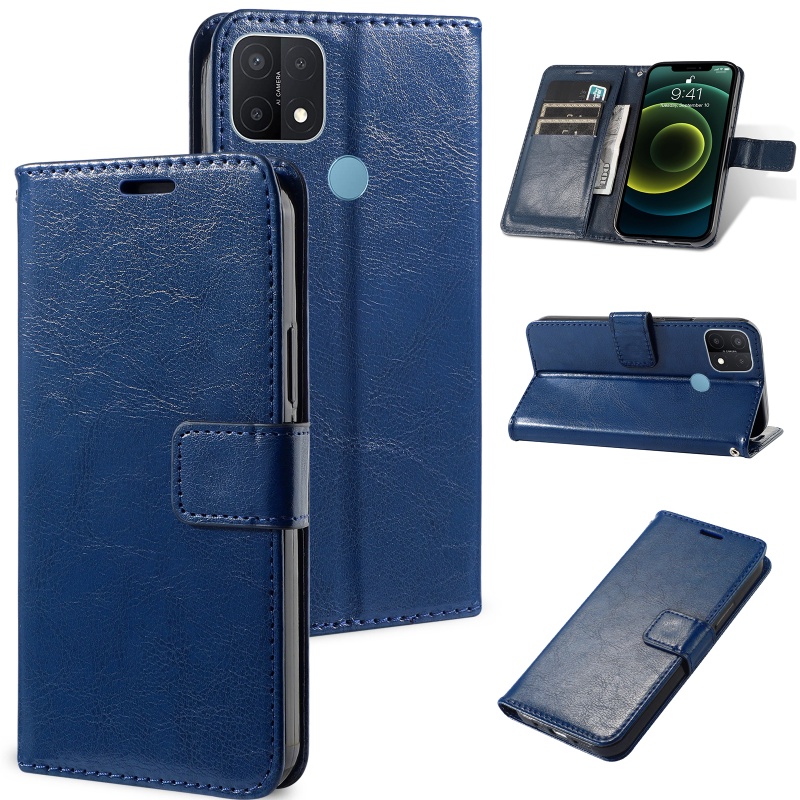 Leather Flip Case For Oppo A78 A58 A58x A38 A18 A98 A1x A2x A17k A16k