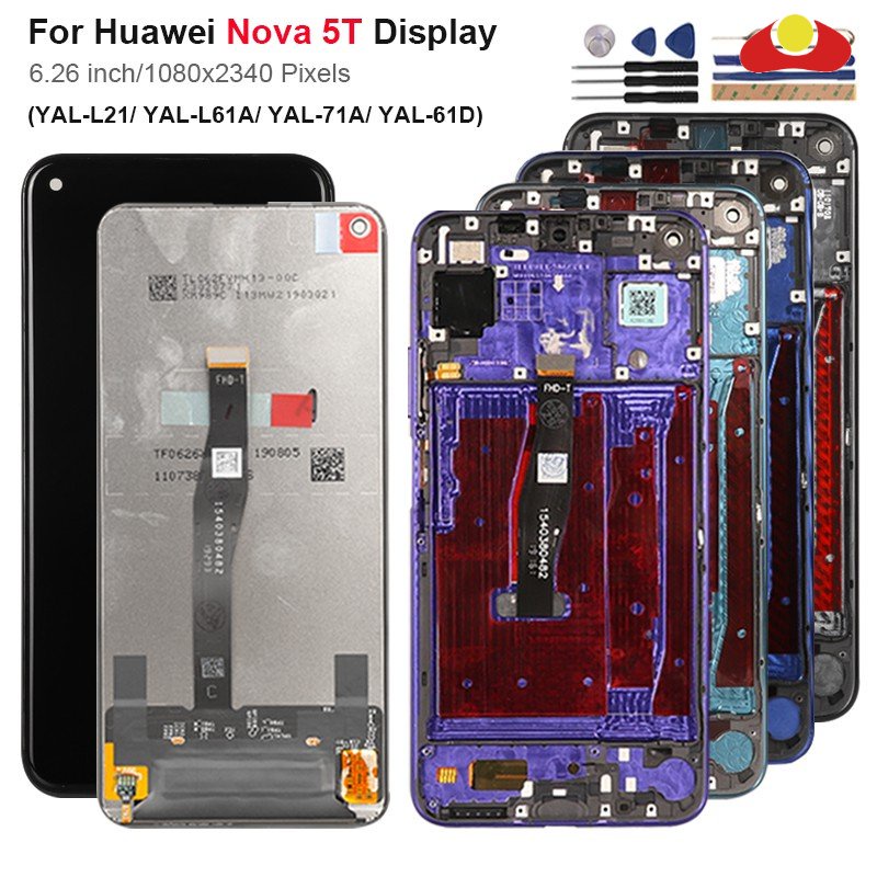 6.26" Display For Huawei Nova 5T LCD Display Touch Screen With Frame ...