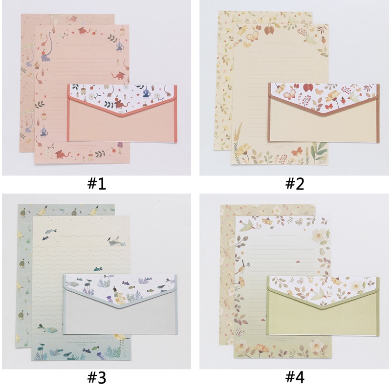 9 Pcs Creative Japanese Letter Paper Envelope Set Simple Romantic Retro ...