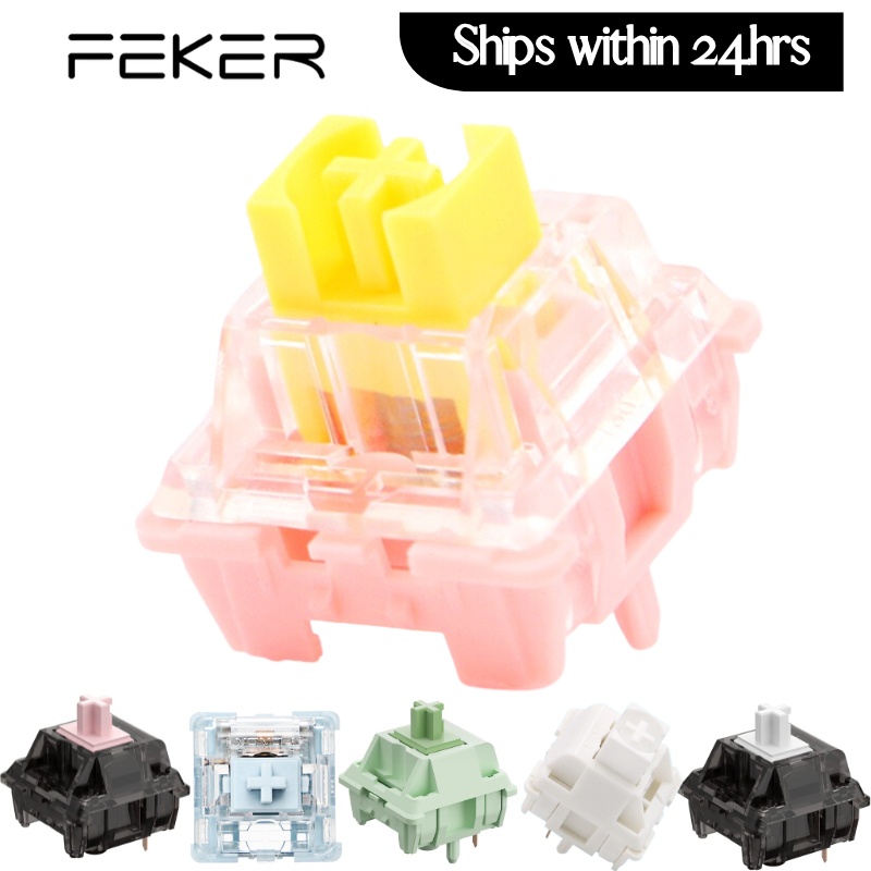 Feker Yellow Pink Switch Cherry MX Mechanical Keyboard Linear Green ...