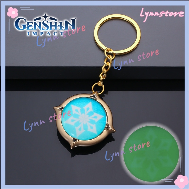 New GENSHIN Fontaine Vision Sumeru Double-sided Glass Luminous Keychain ...