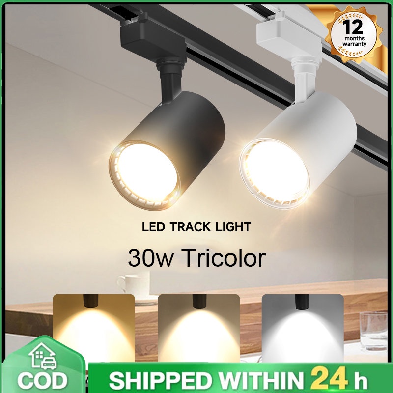 【Ready Stock】Tricolor LED Track Light Ceiling Spotlight Rail Light Bar ...