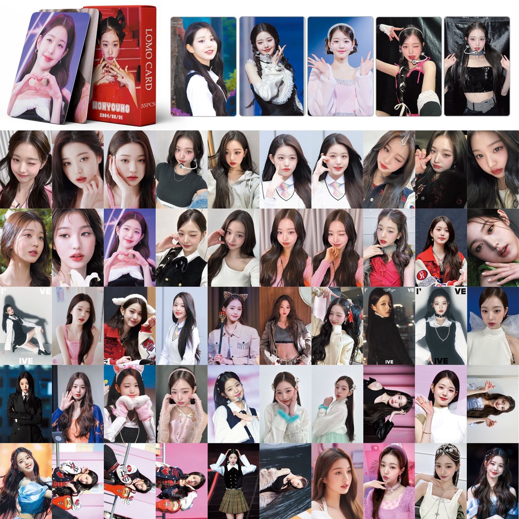 55pcs/box WONYOUNG IVE Photocards Lomo Cards Jang Won Young Kpop Postcards Fast Shipping YM ...