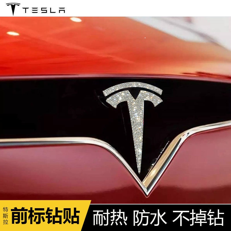 Diamond Tesla MODEL3 X Steering Wheel Crystal Decoration Front Rear Car ...