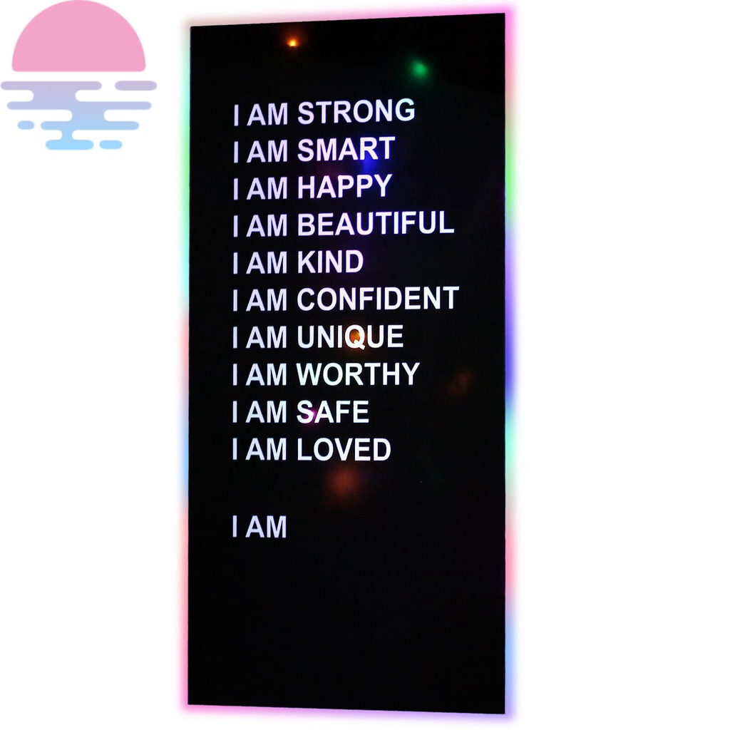 Personalized Affirmations Mirror with LED String Light Acrylic Positive ...