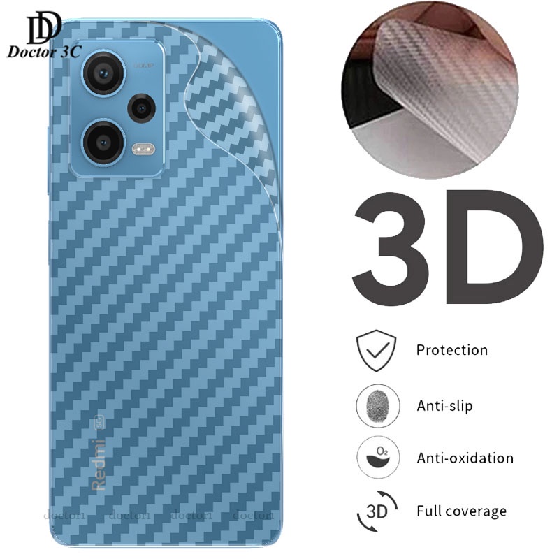 Carbon Fiber Sticker Back Film Cover For Redmi Note 14 13 12 12s Pro+ ...