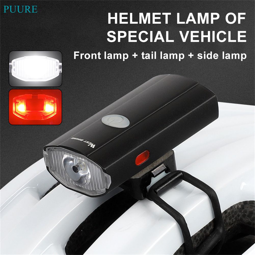 WEST BIKING Bicycle Night Riding Headlight Helmet Light Warning Light ...