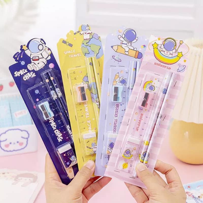 phlove 5 in 1 Kids Stationery Set Cute Pencil Eraser Ruller Pre-School ...