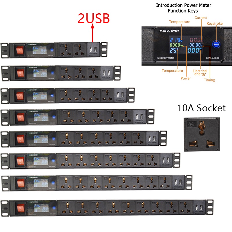 Multifunctional digital display PDU power distribution unit power board ...